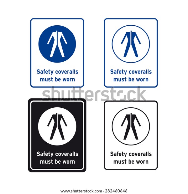 Safety Sign Vector Set Coveralls Must: vetor stock (livre de direitos ...