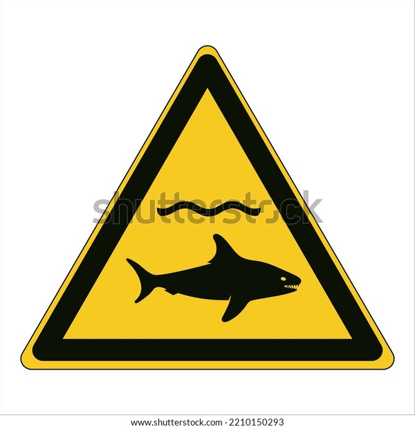 Safety Sign Warning Danger Sharks Stock Vector (Royalty Free ...