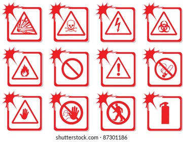 Safety Signs Stock Vector (Royalty Free) 87301186 | Shutterstock