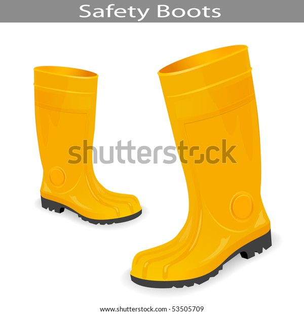 Safety Yellow Boots Vector Illustration Stock Vector (Royalty Free ...