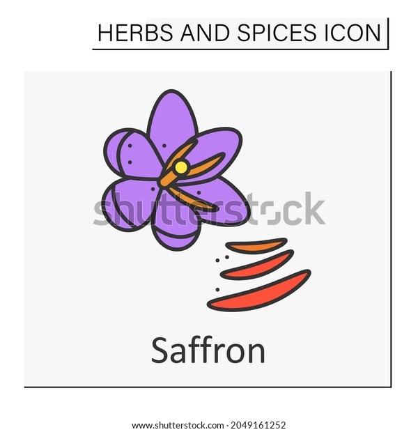 Saffron Color Icon Aromatic Pungent Dried Stock Vector (Royalty Free ...