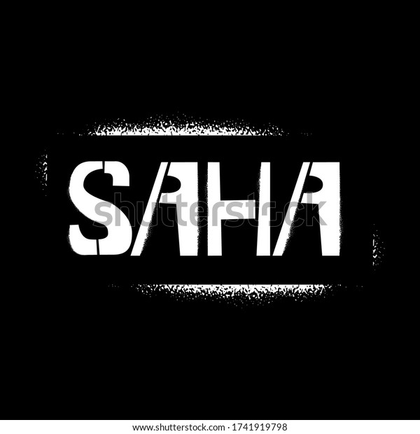 Saha Stencil Graffiti Lettering On Black Stock Vector (Royalty Free ...