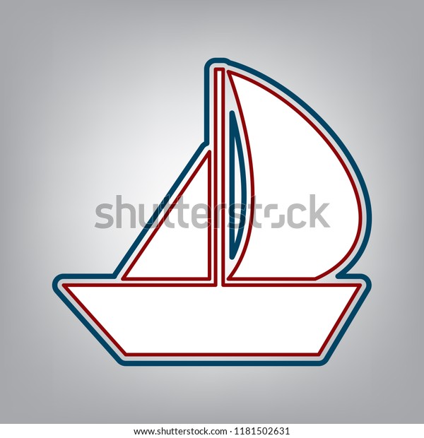 Sail Boat Sign Vector Dark Red Stock Vector (Royalty Free) 1181502631 ...
