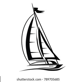 Sail Boat Wave Vector Stock Vector (Royalty Free) 789705691