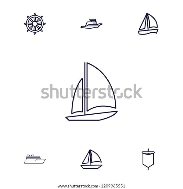 Sail Icon Collection 7 Sail Outline Stock Vector (Royalty Free) 1209965551
