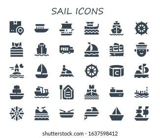 Sail Icon Set 30 Filled Sail Stock Vector (Royalty Free) 1637598412