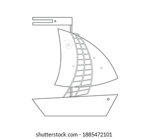 Sail Ship Outline Stock Vector Illustration Stock Vector (Royalty Free ...