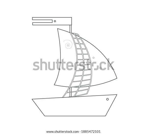Sail Ship Outline Stock Vector Illustration Stock Vector (Royalty Free ...