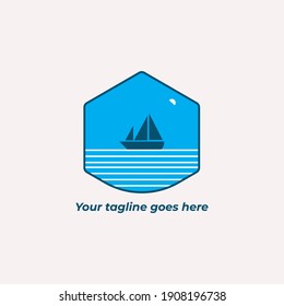 Sailboat Logo That Formed Shield Sailing Stock Vector (Royalty Free ...