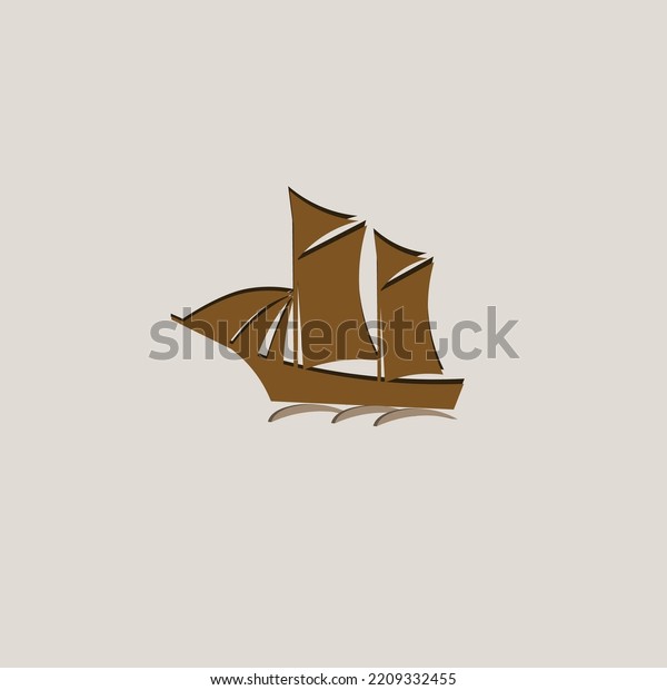 Sailing Ship Phinisi Ship Logo Concept Stock Vector (Royalty Free ...