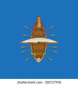 Sailing Ship Top View Vector Design Stock Vector (Royalty Free ...