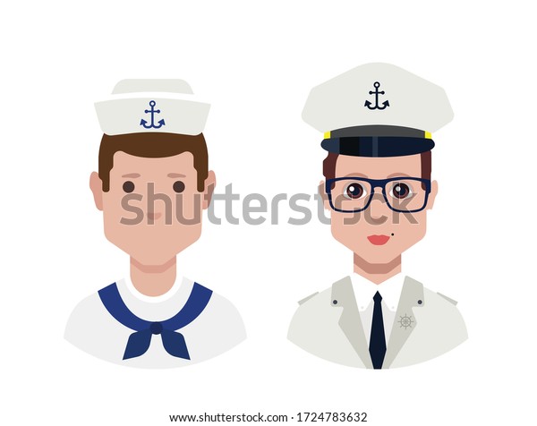 Sailor Captain Seaman Sailor Captain Avatar Stock Vector (Royalty Free ...