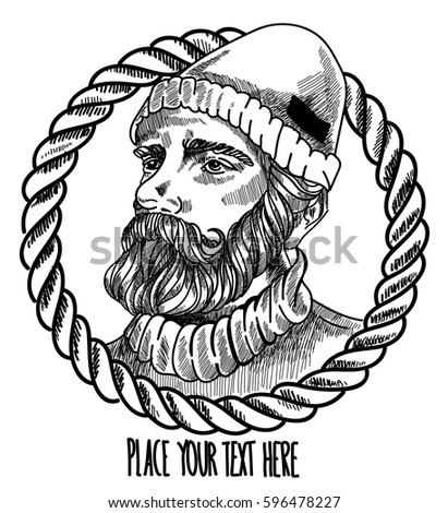 Sailor Drawing By Hand Vintage Style Stock Vector (Royalty Free ...