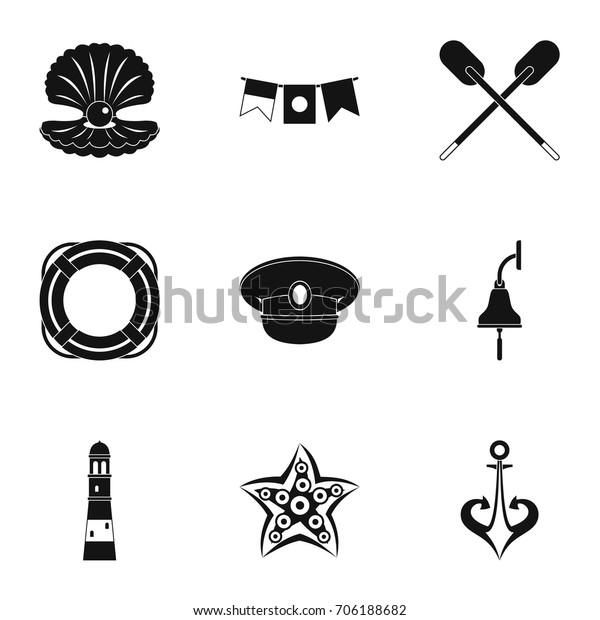 Sailor Icons Set Simple Style Set Stock Vector (Royalty Free) 706188682 ...