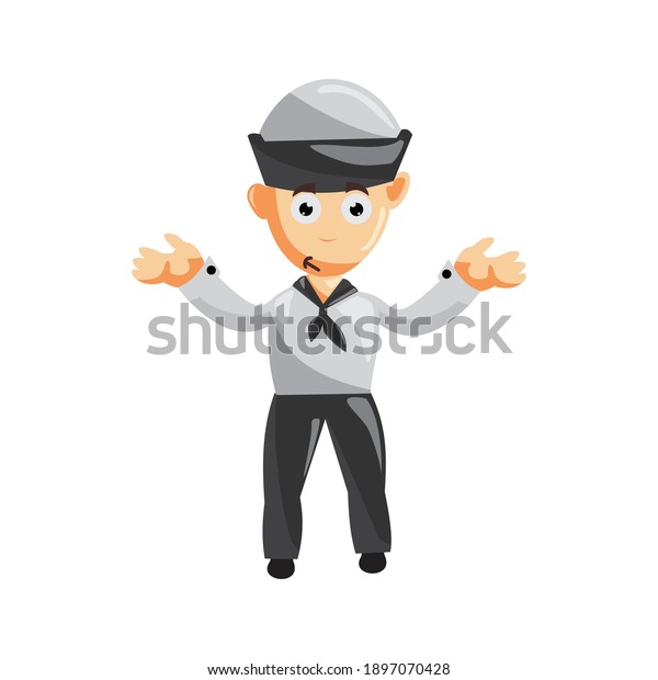 Sailor Man Confused Cartoon Character Vector Stock Vector (Royalty Free ...