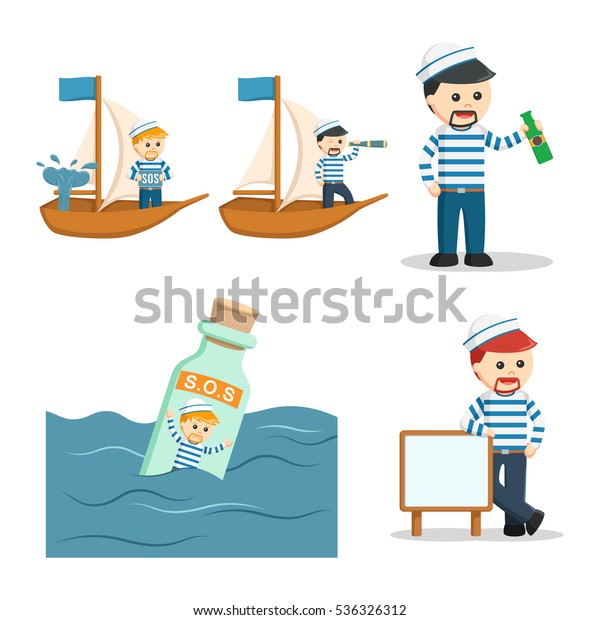 Sailor People Set Illustration Design Stock Vector (Royalty Free ...