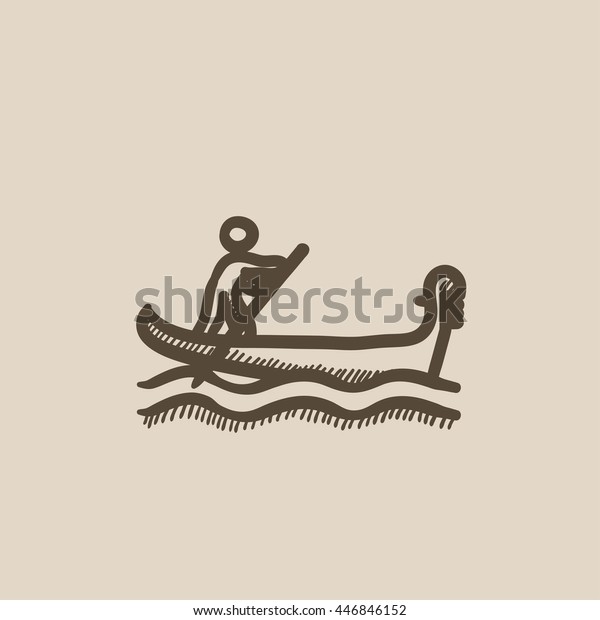 Sailor Rowing Boat Vector Sketch Icon Stock Vector (Royalty Free ...
