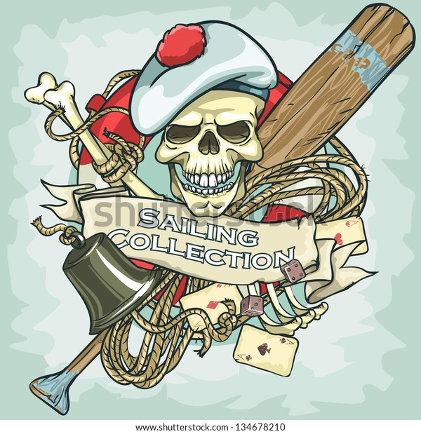 Sailor skull logo design - Sailing Collection, Vector Illustration with ...