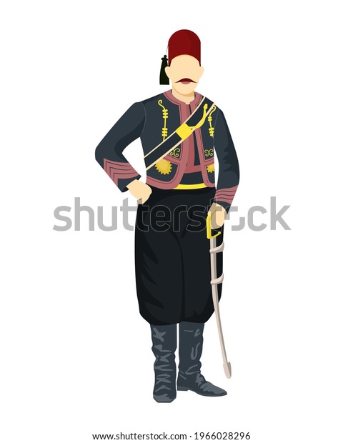 Sailor Soldier Ottoman Period Vector Illustration Stok Vektör (Telifsiz ...