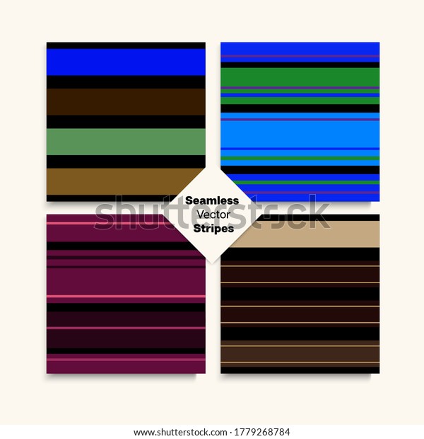 Sailor Stripes Seamless Texture Set Female Stock Vector (Royalty Free ...