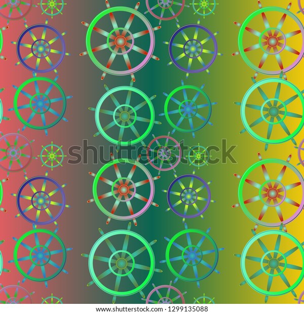 Sailor Wheel Background Colored Trend Pattern Stock Vector (Royalty ...