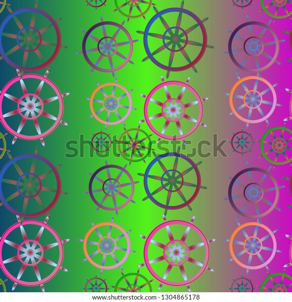Sailor Wheel Background Colored Trend Pattern Stock Vector (Royalty ...