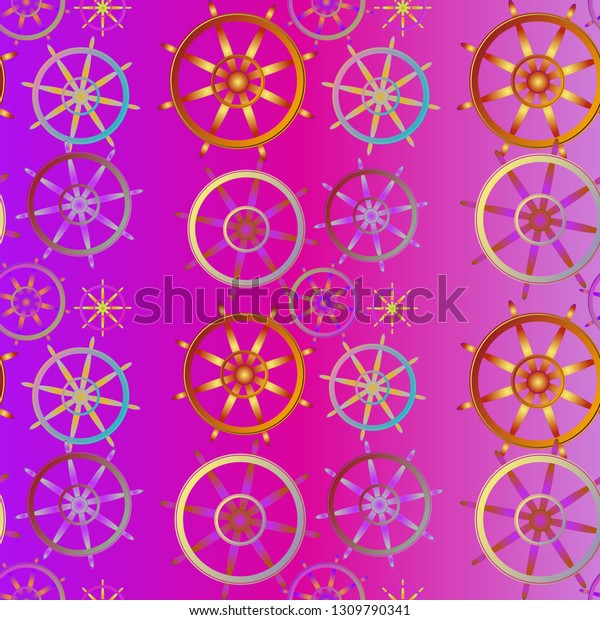 Sailor Wheel Background Colored Trend Pattern Stock Vector (Royalty ...