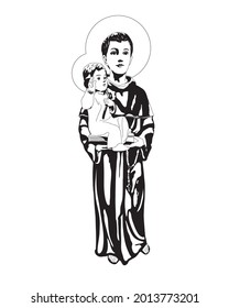 Saint Anthony Child Jesus Vector Catholic Stock Vector (Royalty Free ...