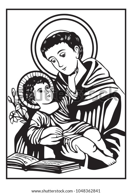 Saint Anthony Child Jesus Vector: เวกเตอร์สต็อก (ปลอดค่าลิขสิทธิ์ ...