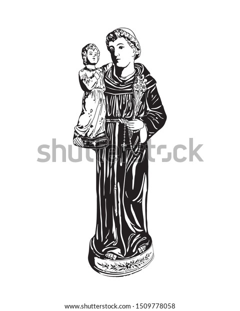 Saint Anthony Child Jesus Vector Catholic Stock Vector (Royalty Free ...
