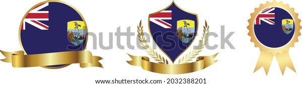 Saint Helena Flags Symbols Countries Map: vetor stock (livre de ...