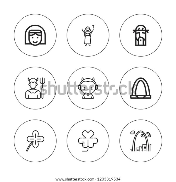 Saint Icon Set Collection 9 Outline Stock Vector (Royalty Free ...