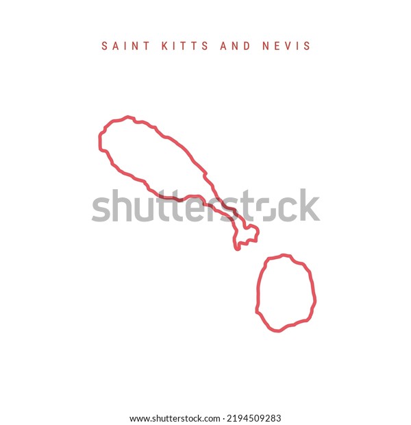 Saint Kitts Nevis Editable Outline Map Stock Vector (Royalty Free ...