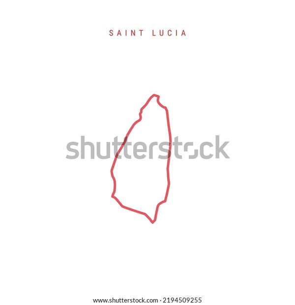 Saint Lucia Editable Outline Map Saint: เวกเตอร์สต็อก (ปลอดค่าลิขสิทธิ์ ...