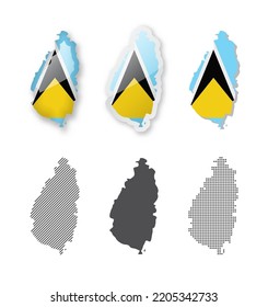 Saint Lucia Maps Collection Six Maps Stock Vector (Royalty Free ...