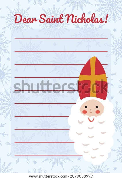 Saint Nicholas Letter Vector Blank Empty Stock Vector (Royalty Free ...