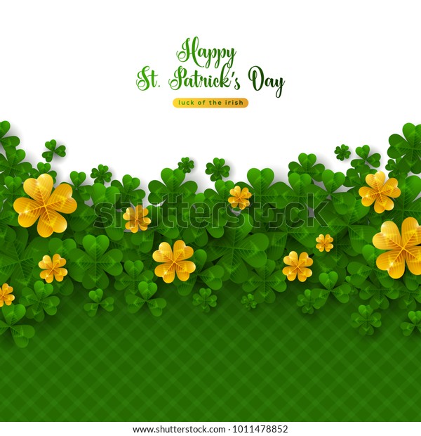 Saint Patricks Day Border Green Gold Stock Vector (Royalty Free) 1011478852