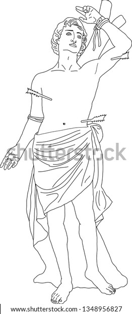 Saint Sebastian Martyr Stock Vector (Royalty Free) 1348956827 ...