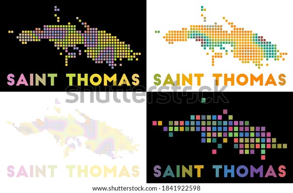Saint Thomas Map Collection Map Saint Stock Vector (Royalty Free ...