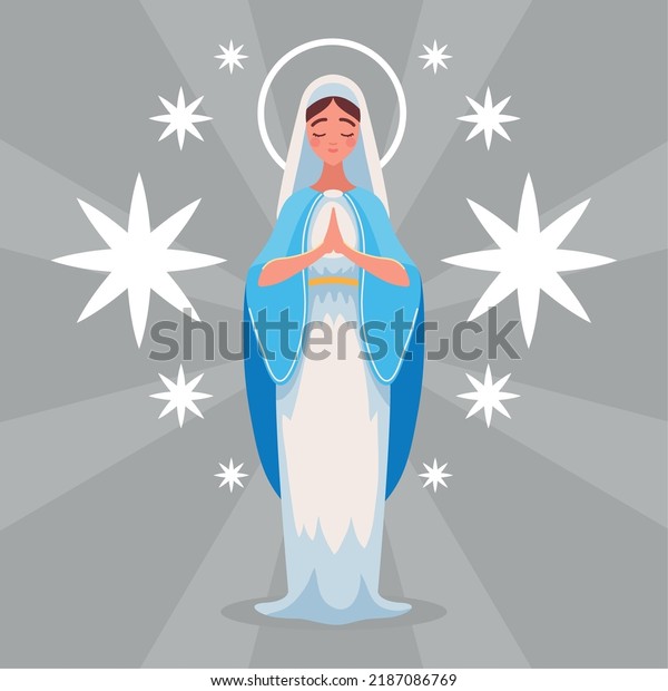 Saint Virgin Mary Vector Design Stock Vector (Royalty Free) 2187086769 ...