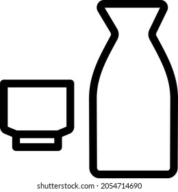 Sake Line Drawing Vector Illustration Stock Vector (Royalty Free ...
