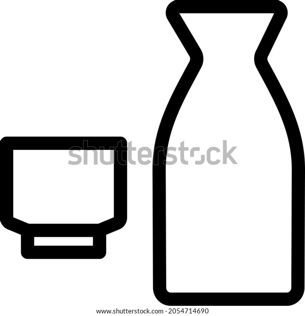 Sake Line Drawing Vector Illustration Stock Vector (Royalty Free ...