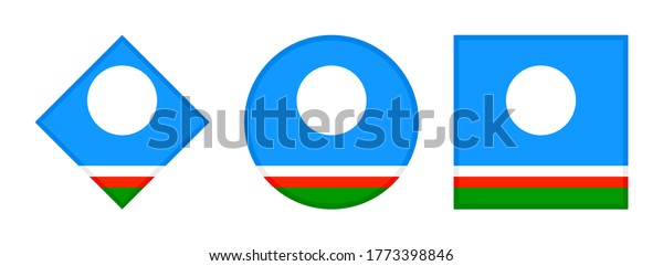Sakha Flag Icon Set Isolated On Stock Vector (Royalty Free) 1773398846