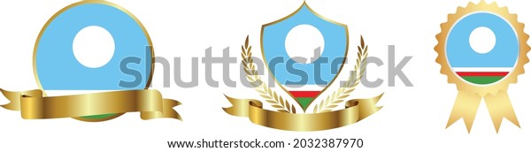Sakha Republic Flags Symbols Countries Map Stock Vector (Royalty Free ...