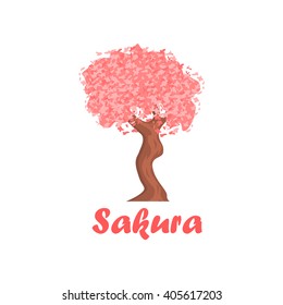 Sakura Cartoon Style Flat Vector Illustration Stock Vector (Royalty ...