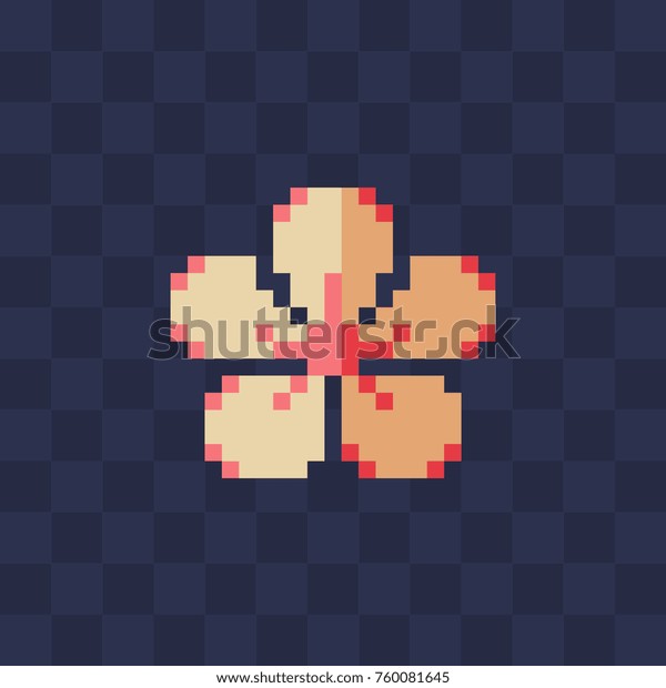 Sakura Flower Icon Pixel Art Style Stock Vector (Royalty Free ...