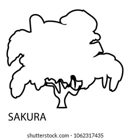 Sakura Icon Outline Illustration Sakura Vector Stock Vector (Royalty ...