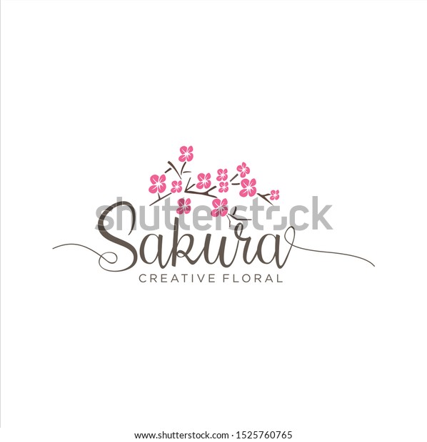 Sakura Logo Design Vector Stock 스톡 벡터(로열티 프리) 1525760765