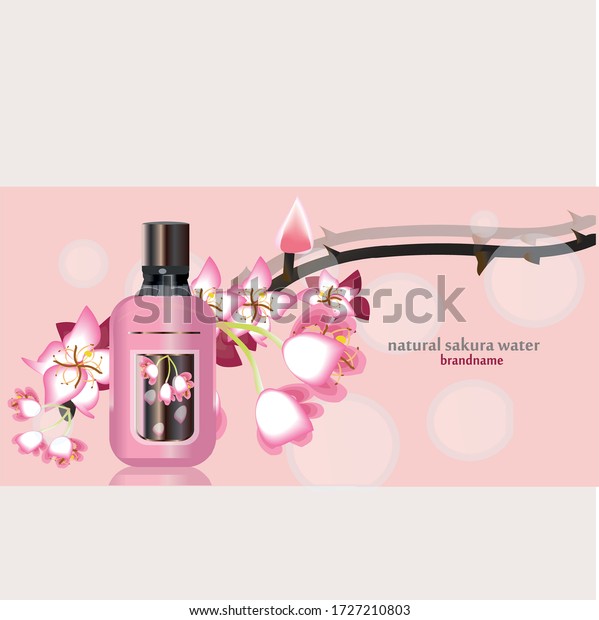 Sakura Perfume Ads Realistic Style Perfume Stock Vector (Royalty Free ...