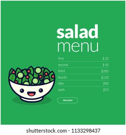 Salad Menu App Design Stock Vector (Royalty Free) 1133298437 | Shutterstock